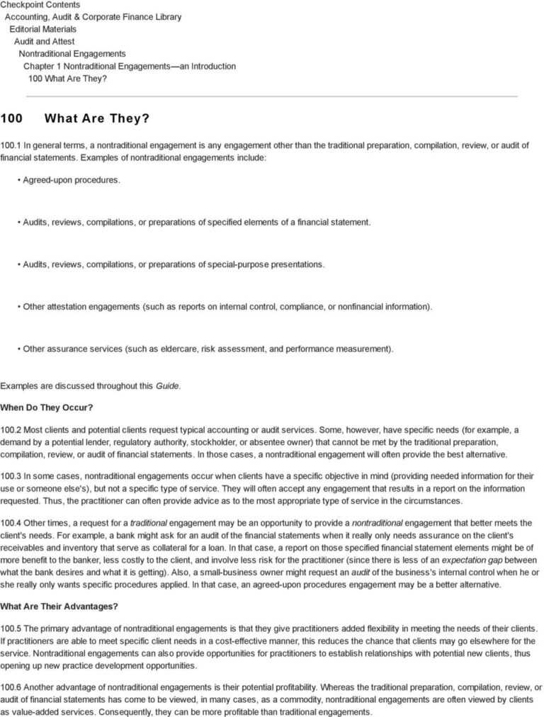 100 What Are They? Agreed Upon Procedures. Audits, Reviews with Agreed ...