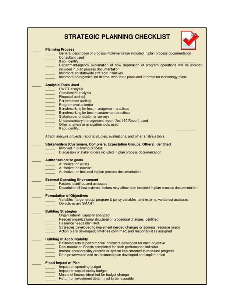 11+ Strategic Planning Checklist Examples – Pdf | Examples with ...
