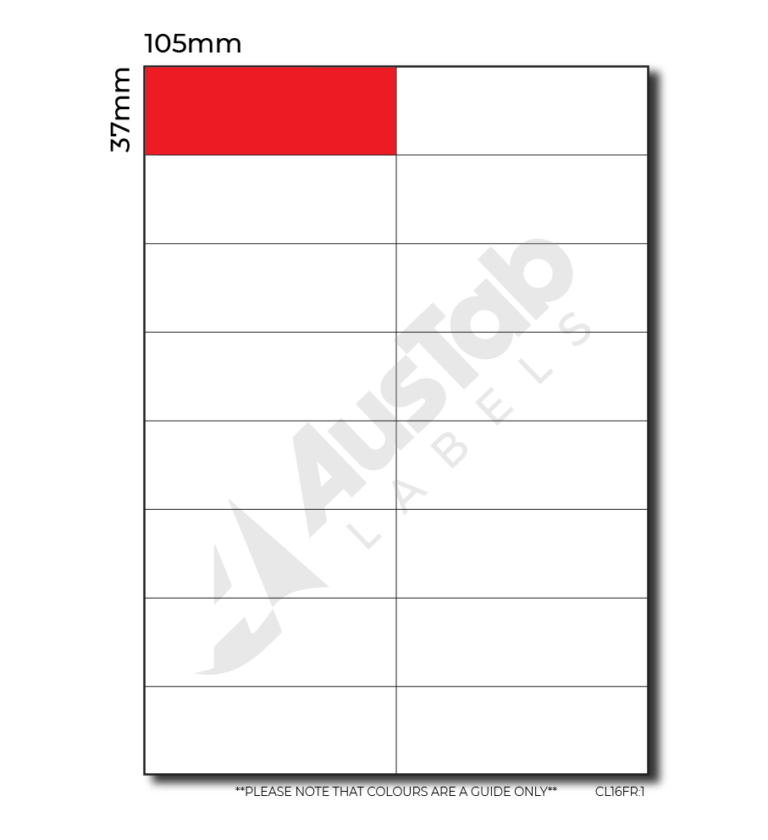 16 Labels Per Page (Cl16Fr:1) inside Word Label Template 16 Per Sheet ...