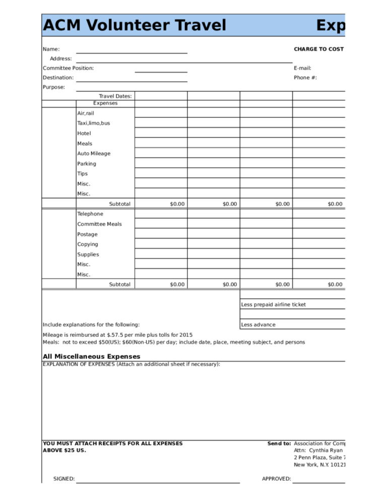 2020 Expense Report Form – Fillable, Printable Pdf & Forms with Air ...