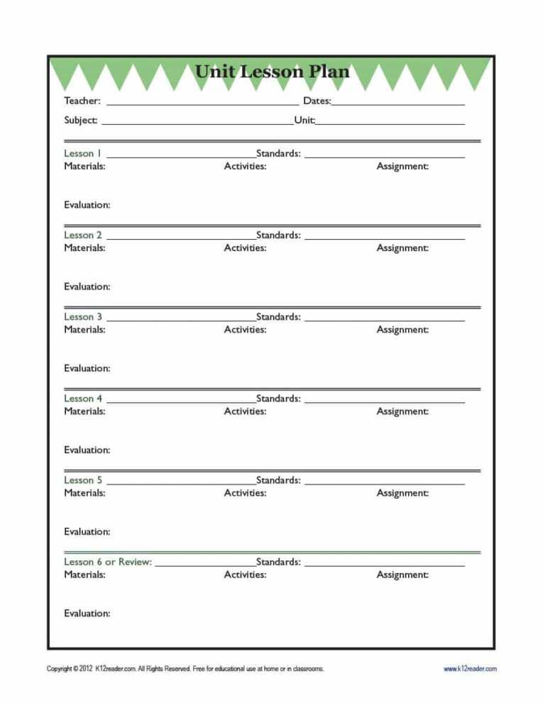 39 Best Unit Plan Templates [word Pdf] ᐅ Templatelab With Blank Unit