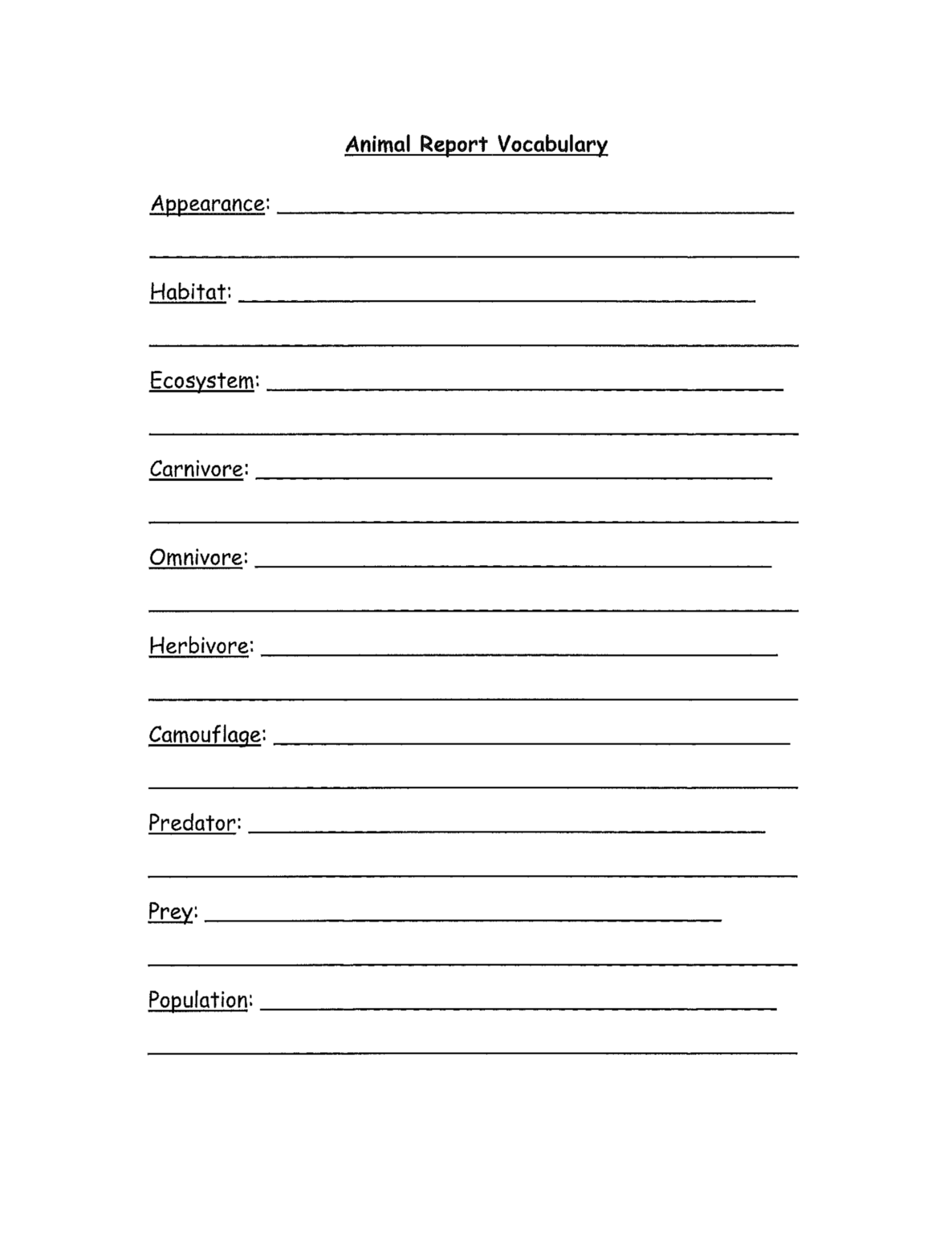 3Rd Grade Animal Report Template Free Download pertaining to Animal ...