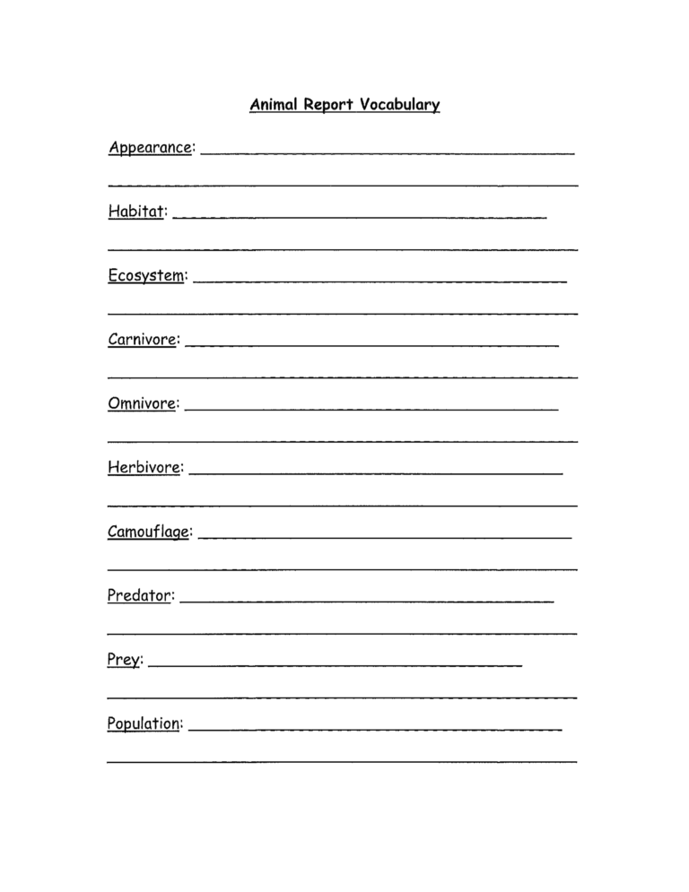 3Rd Grade Animal Report Template Free Download pertaining to Animal ...
