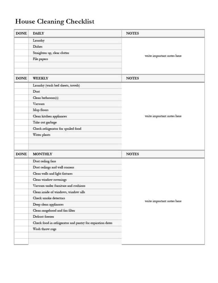 40 Printable House Cleaning Checklist Templates ᐅ Templatelab ...