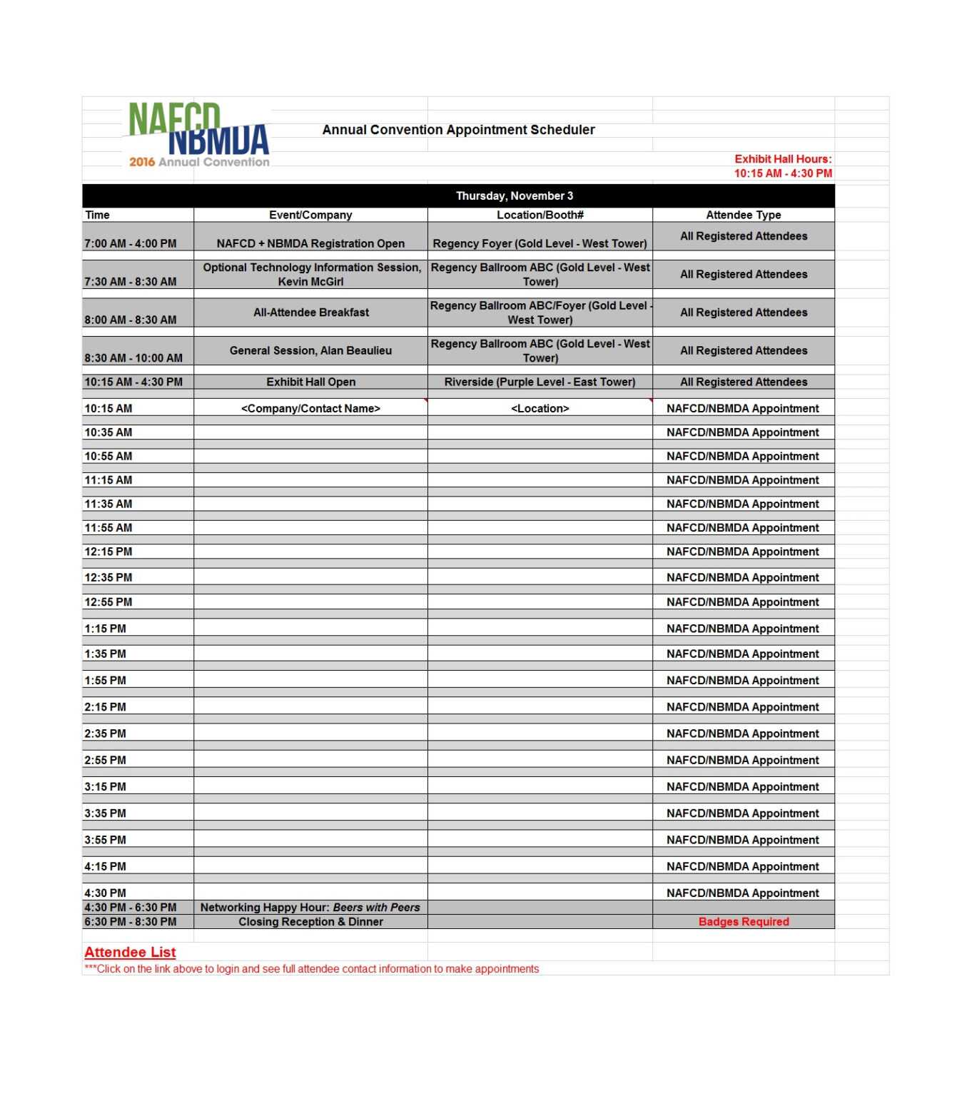 45 Printable Appointment Schedule Templates [& Appointment throughout ...