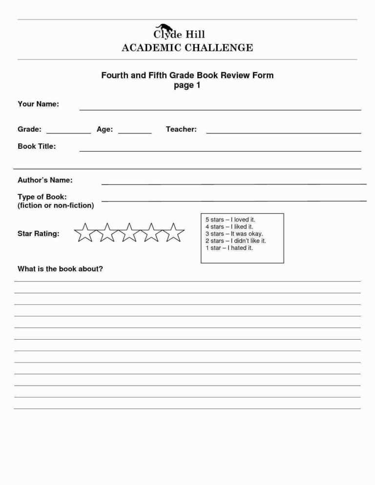 4Th Grade Book Report Worksheets | Printable Worksheets And with Book ...