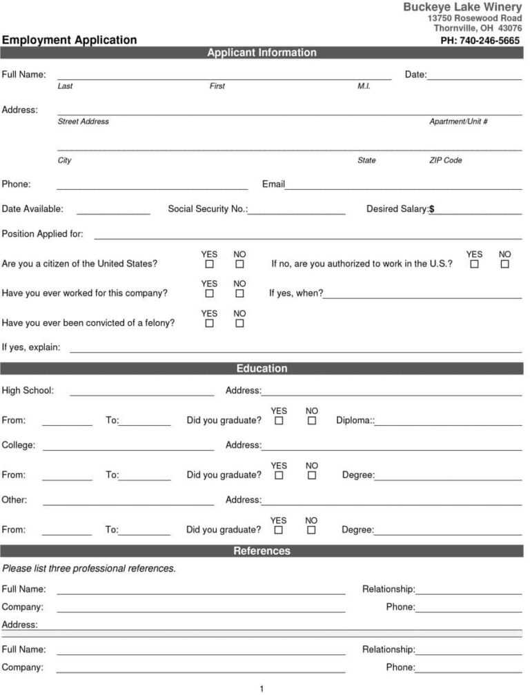 50 Free Employment / Job Application Form Templates in Employment ...
