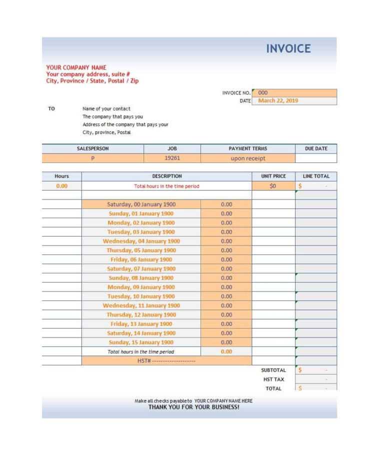 50 Simple Service Invoice Templates [Ms Word] – Template Archive with ...