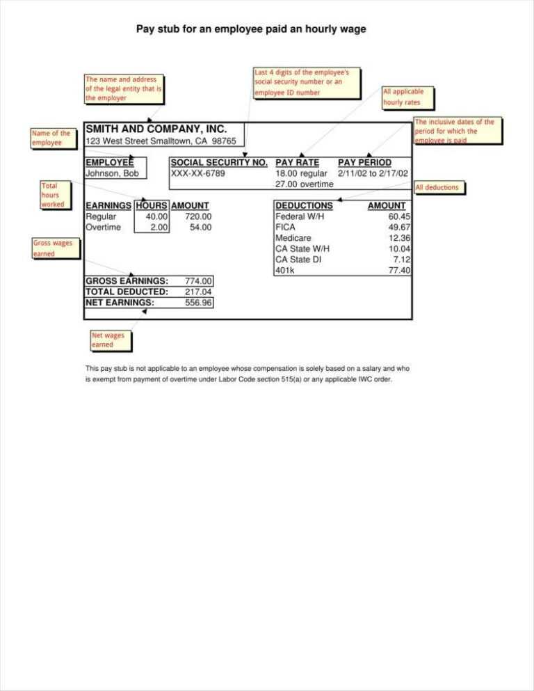 9+ Blank Pay Stub Templates – Free Pdf, Doc Format Download for Blank ...