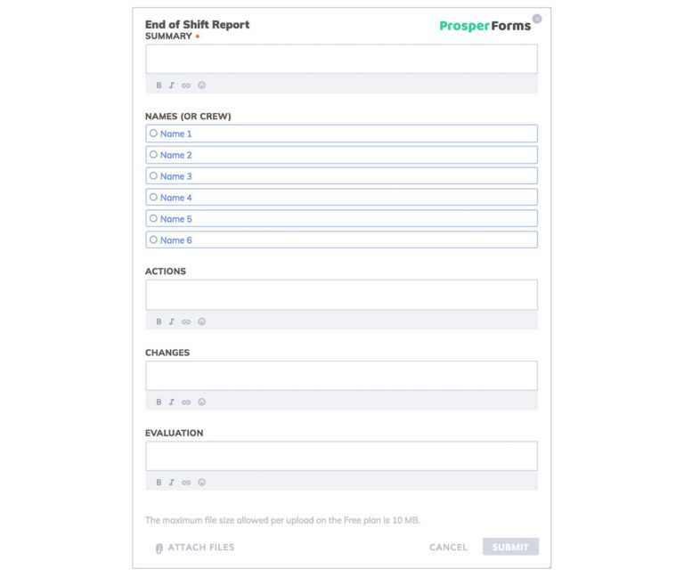 9 Key Elements Of An End Of Shift Report [Free Form Template] within ...