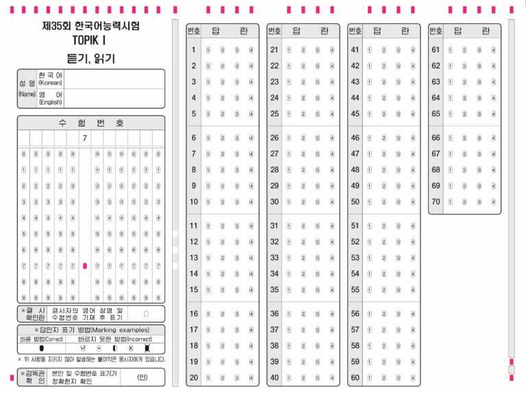 Answer Sheets For The New Topik Format – ♥♥Soshi Love ♥♥ with Blank ...