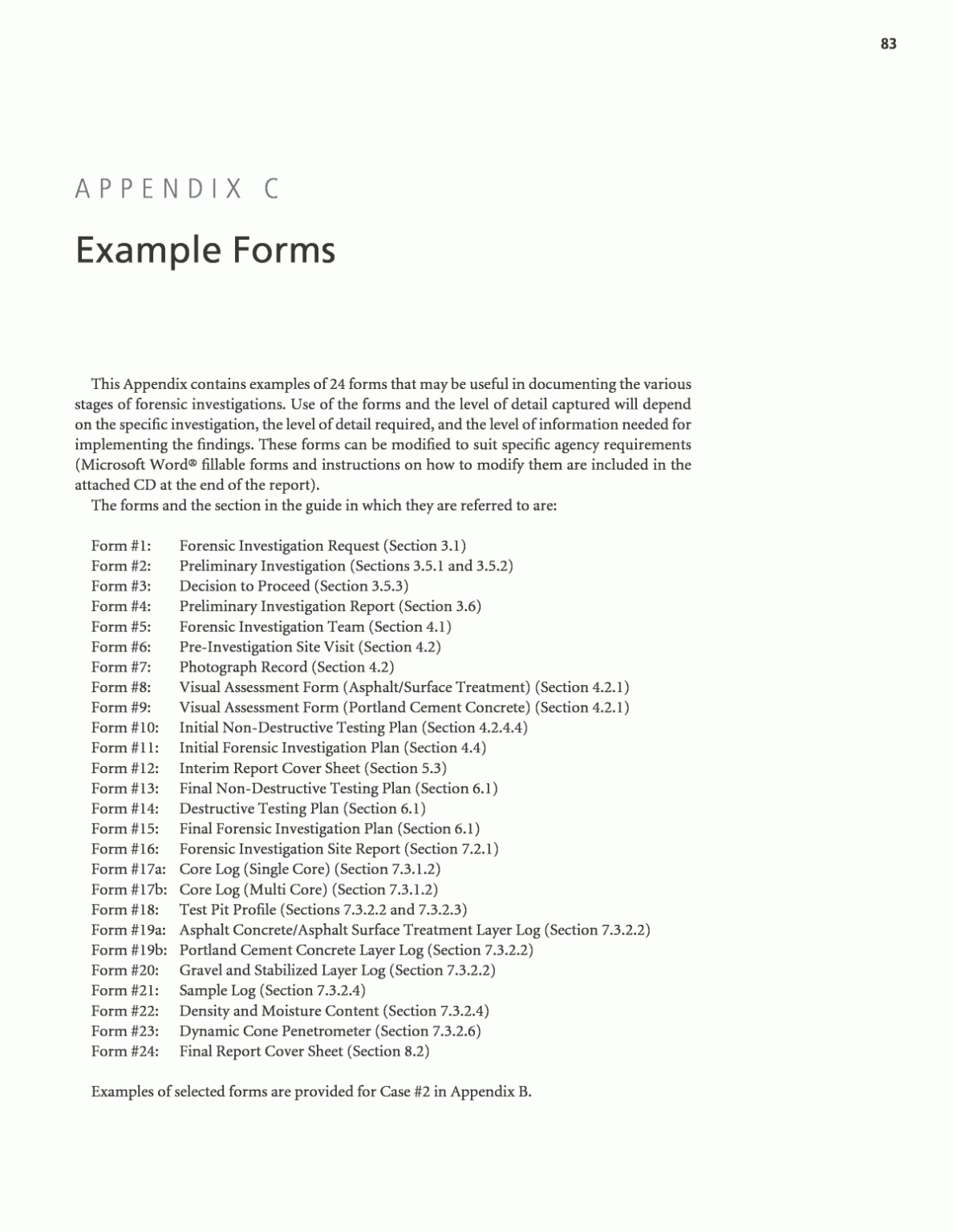 Appendix C – Example Forms | Guide For Conducting Forensic for Forensic ...