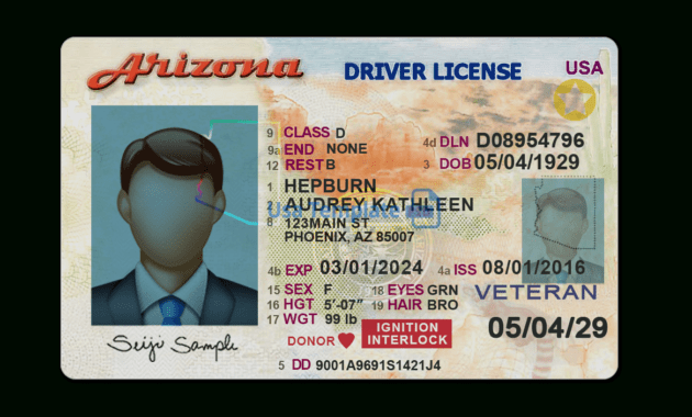Arizona Driver License Template in Blank Drivers License Template ...