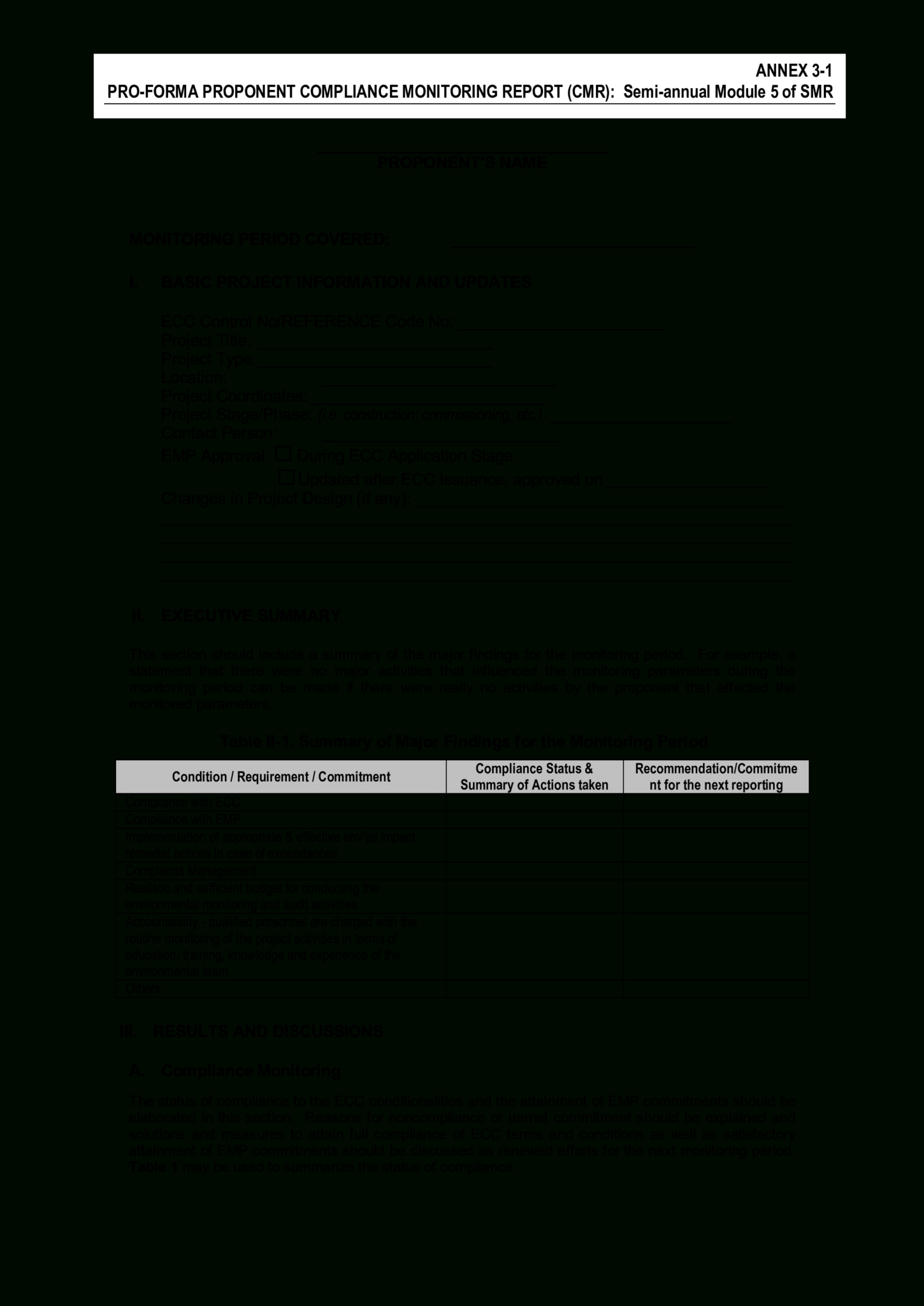 Bank Compliance Report | Templates At Allbusinesstemplates with ...