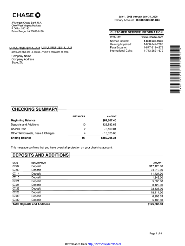 Bank Statement Template – Fill Out And Sign Printable Pdf Template ...