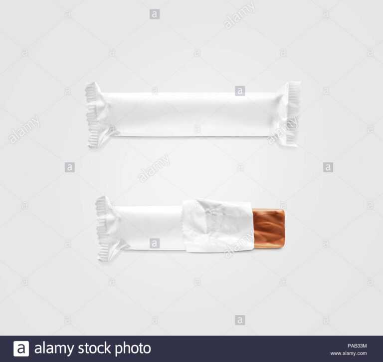 Blank White Candy Bar Plastic Wrap Mockup Isolated. Closed intended for ...