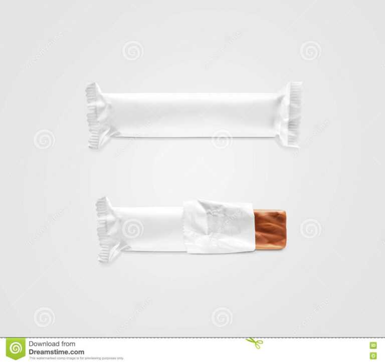 Blank White Candy Bar Plastic Wrap Mockup Isolated. Stock for Blank ...