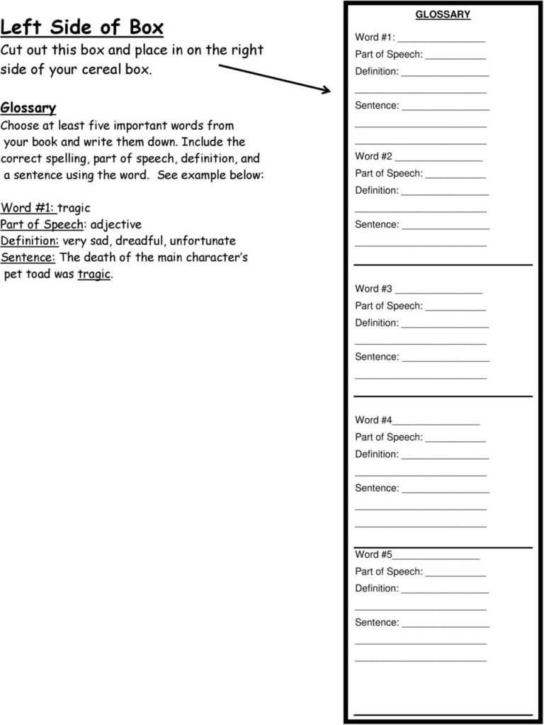 Cereal Box Book Report – Pdf Free Download throughout Cereal Box Book ...