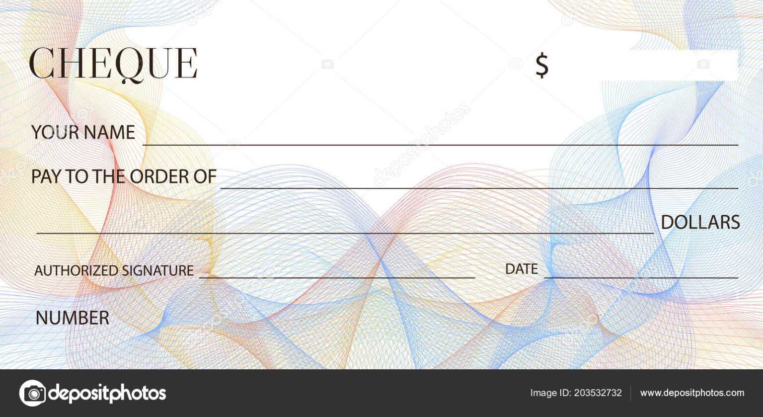 Cheque Check Template Chequebook Template Blank Bank Cheque regarding ...