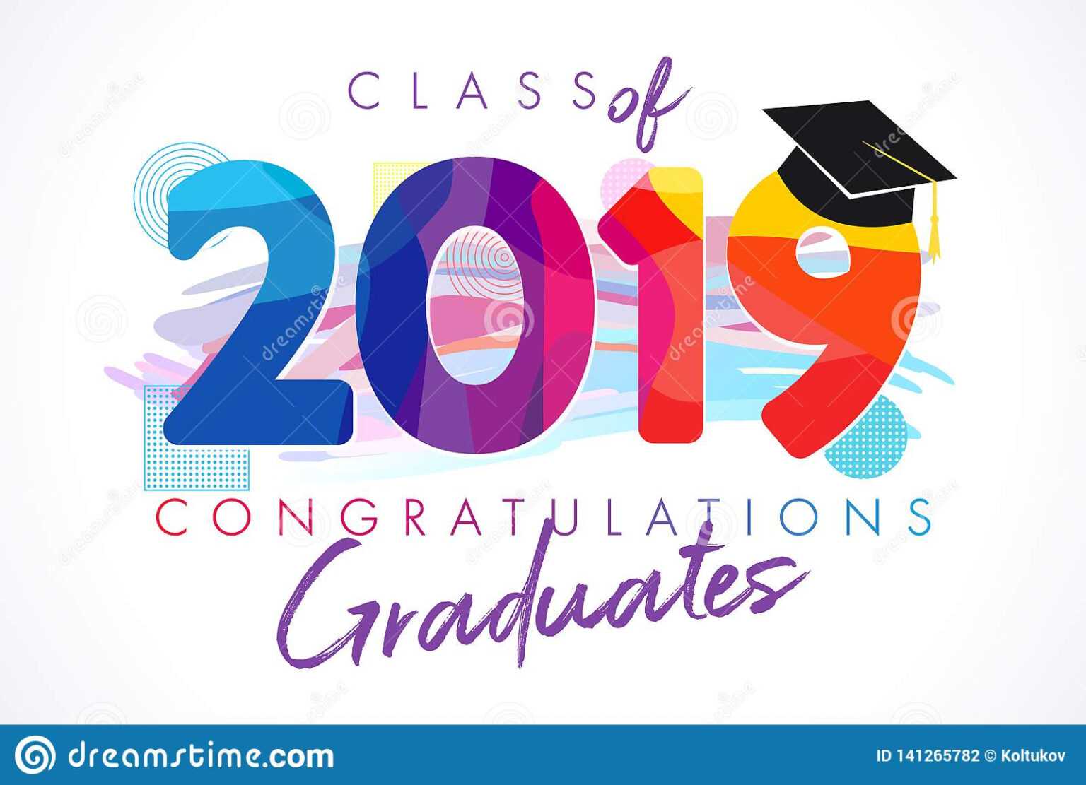 Class Of 2019 Year Graduation Banner, Awards Concept Stock throughout ...