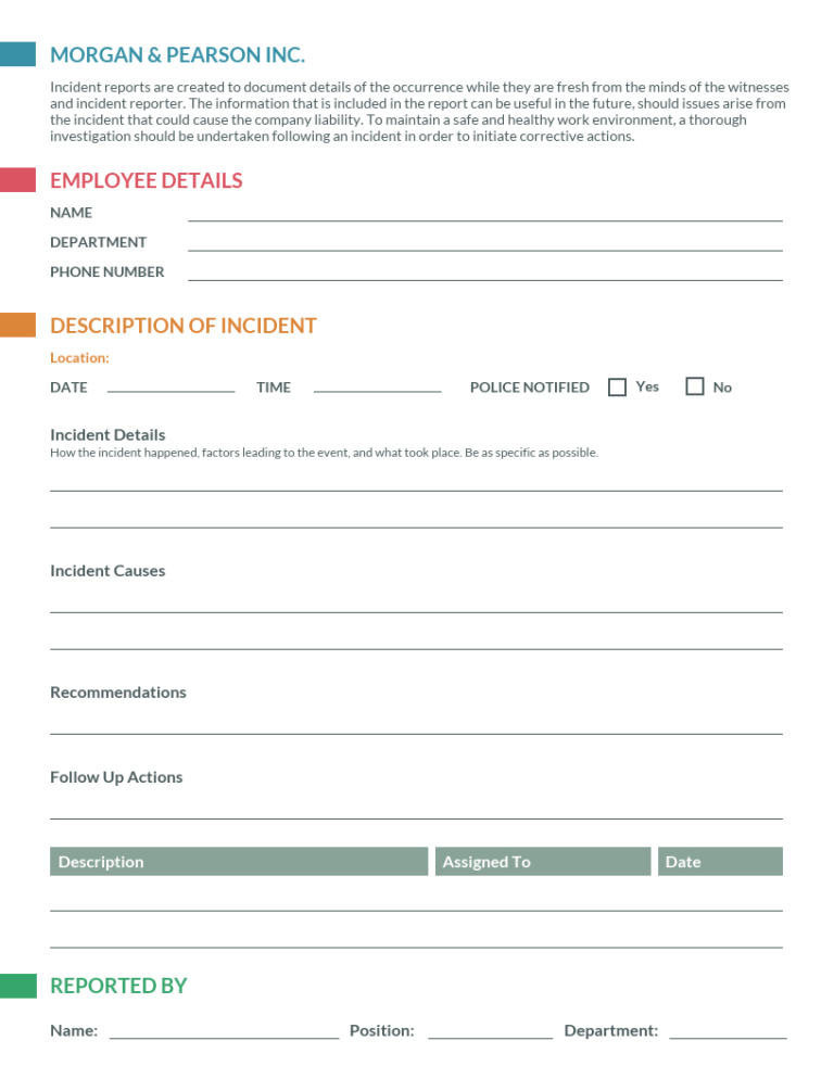Incident Summary Report Template – Creative Sample Templates
