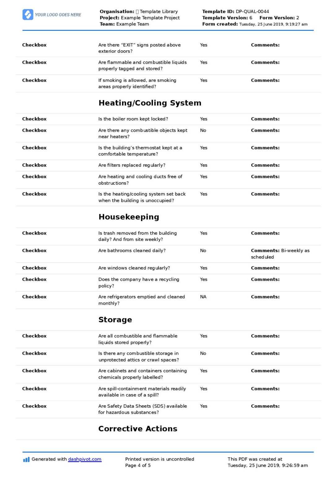 Commercial Property Inspection Checklist Template (Use It within ...