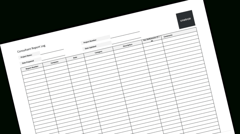 Construction Deficiency Log And Punch List Template with regard to ...