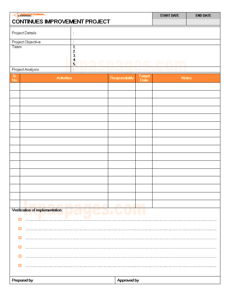 Continuous Improvement Project Format in Improvement Report Template ...