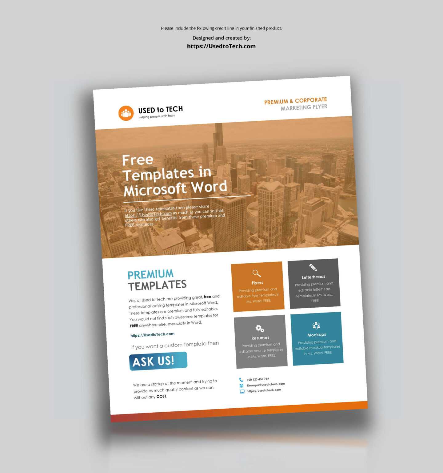 Corporate Flyer Design In Microsoft Word Free – Used To Tech in Free ...