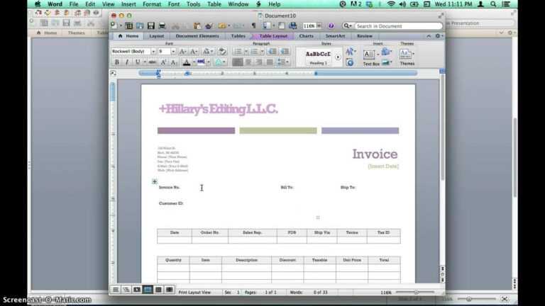 Creating Invoices Using Microsoft Word Templates throughout Invoice ...
