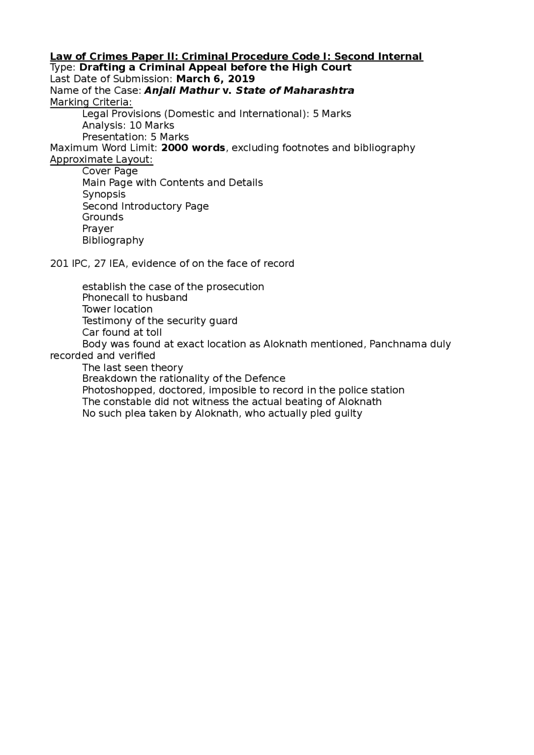 Criminal Appeal Format – Docsity with Acquittal Report Template ...
