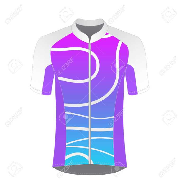 Cycling Jersey Vector Mockup. T-Shirt Sport Design Template in Blank ...