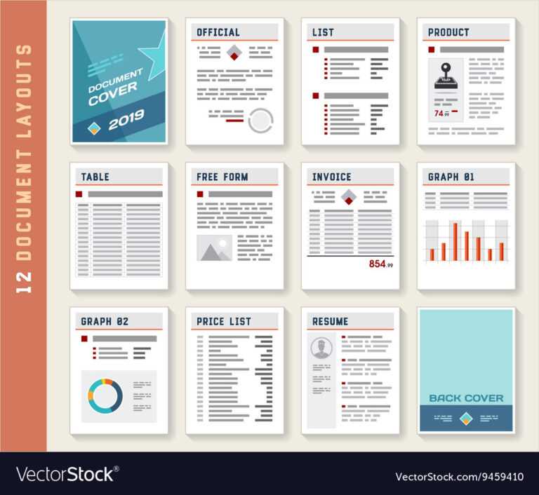 Document Report Layout Templates Set throughout Illustrator Report ...