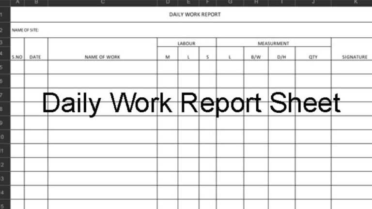 Download Excel Template For Daily Construction Work Report inside Daily ...