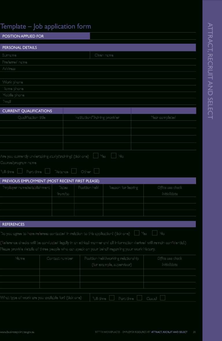Download Hd Full Size Of Free Printable Job Application Form inside Job ...