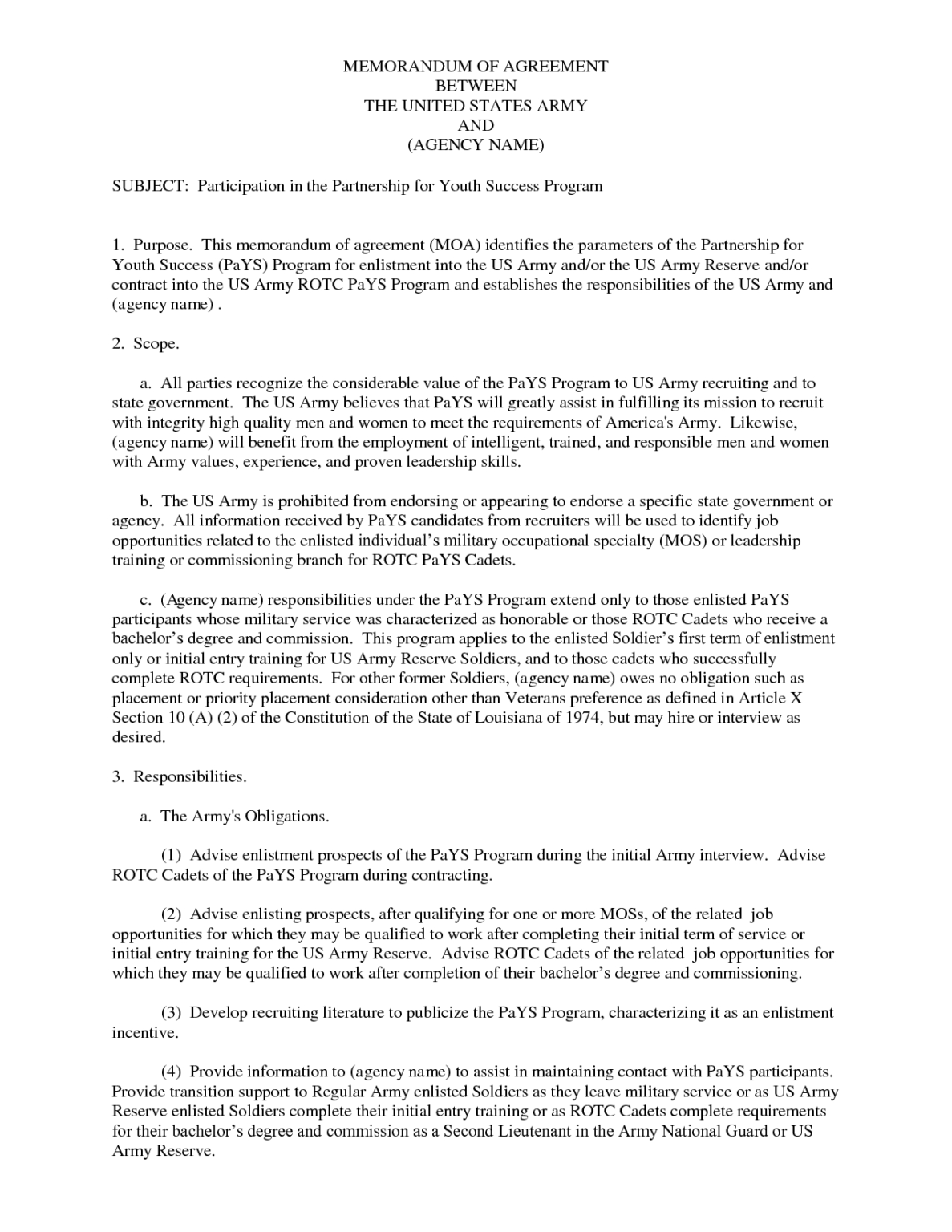 √ Us Army Memorandum Of Agreement Template Best Photos Of Inside Army Memorandum Template Word