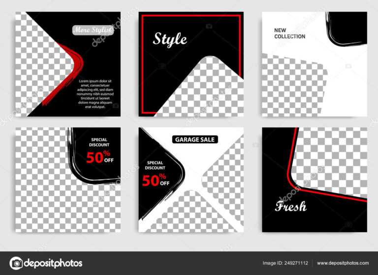 Editable Minimal Square Banner Template Black White inside College ...