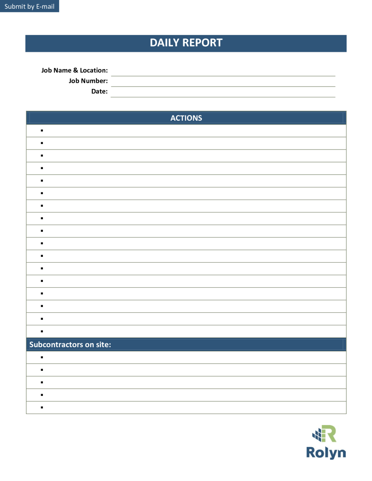 Effective Daily Report Template With Lists Of Action Field intended for ...