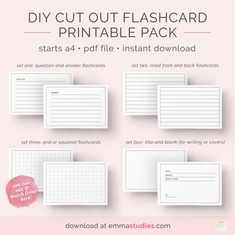 Emma's Studyblr — Free Diy Flashcards Printable Pack I've intended for ...