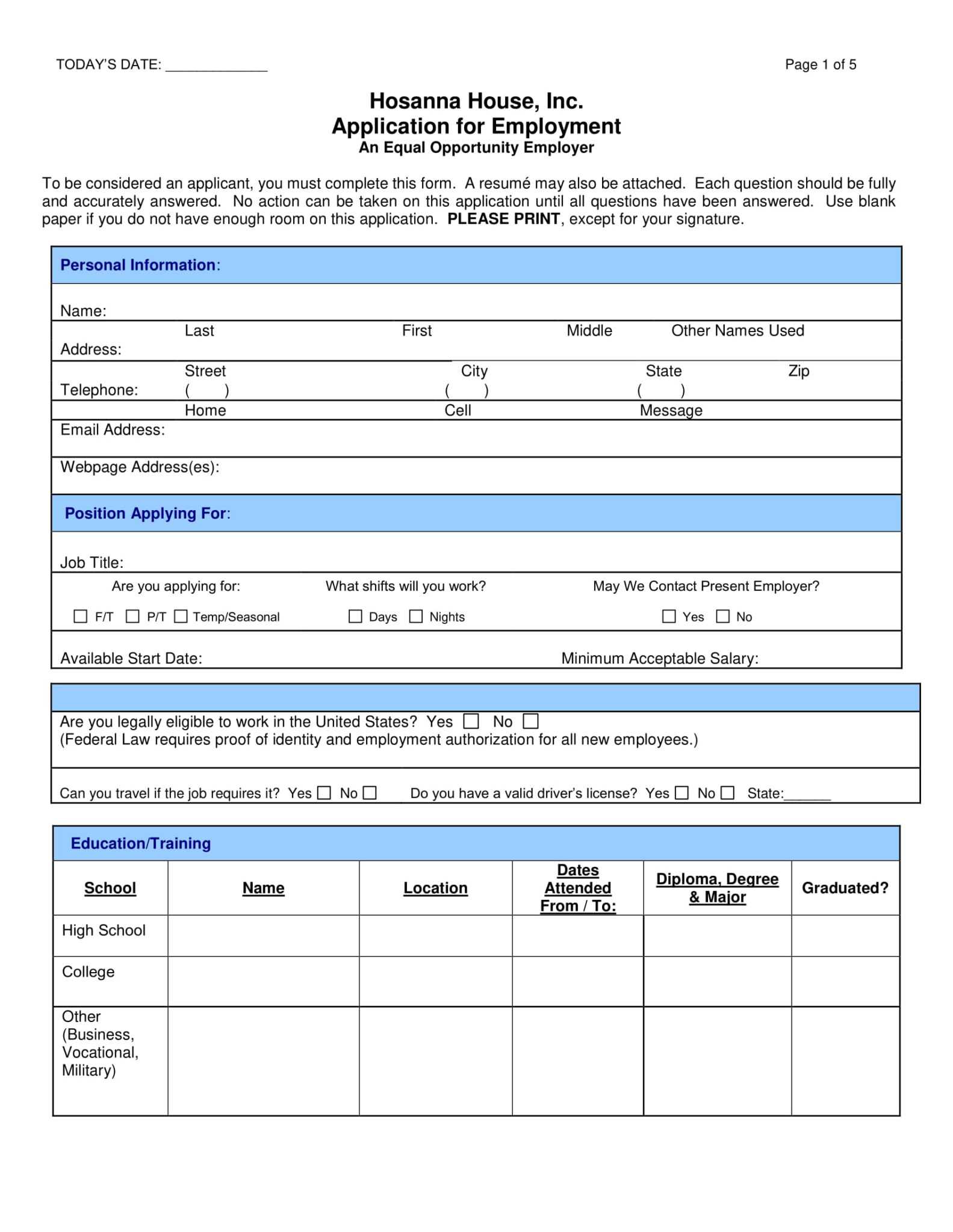 Example Of An Application Form – Dalep.midnightpig.co regarding Blank ...