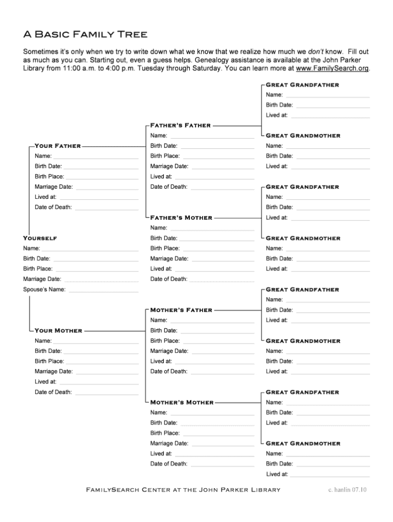 Family Tree Template – Fill Online, Printable, Fillable intended for ...