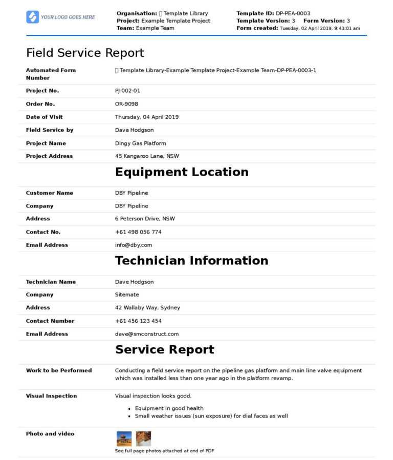 Field Service Report Template – Dalep.midnightpig.co regarding ...