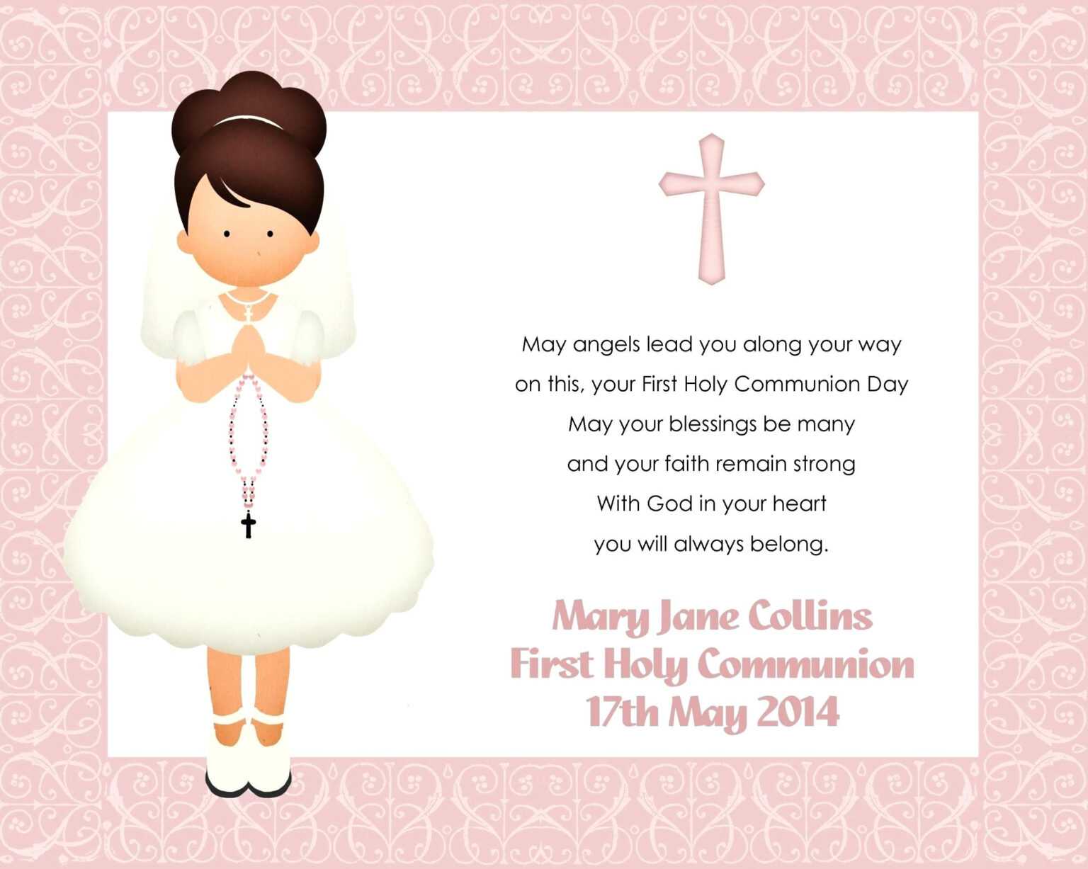 First Communion Invites Templates – Calep.midnightpig.co inside First ...
