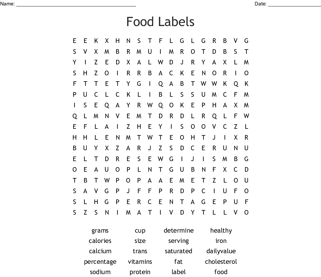 Food Labels Word Search Wordmint Intended For Food Label Template Food Labels Word Search Wordmint Intended For Food Label Template