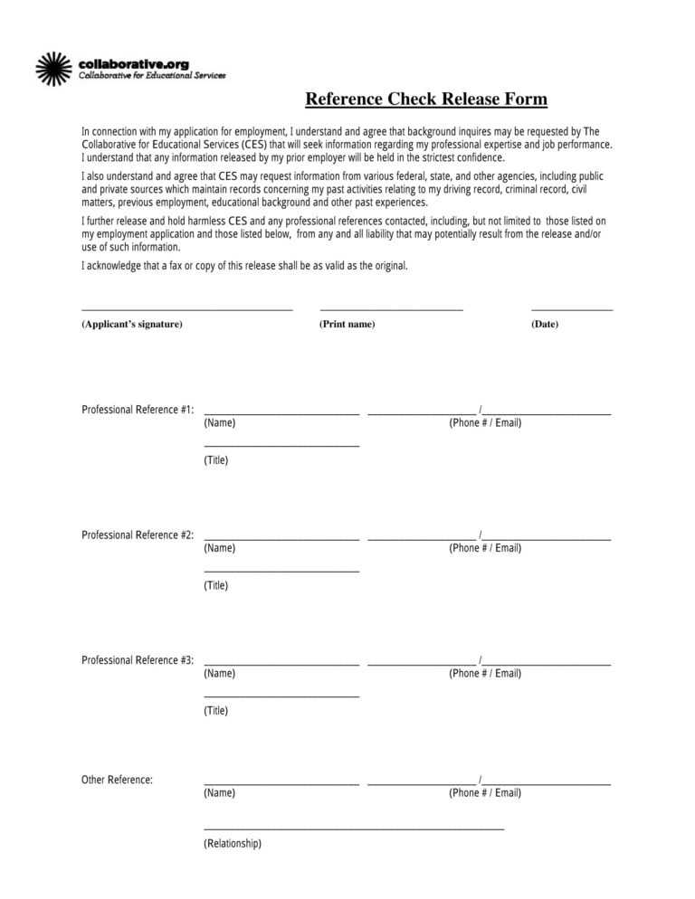 Free 14+ Reference Request And Release Forms In Ms Word | Pdf inside ...