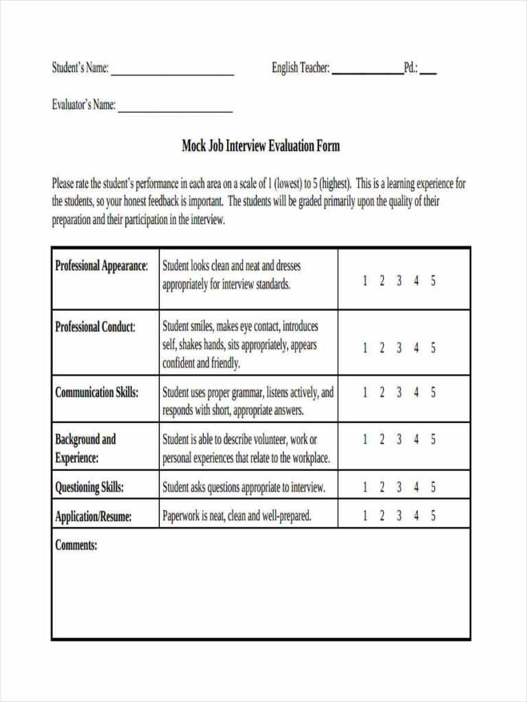 Free 17+ Interview Feedback Forms In Pdf throughout Student Feedback ...