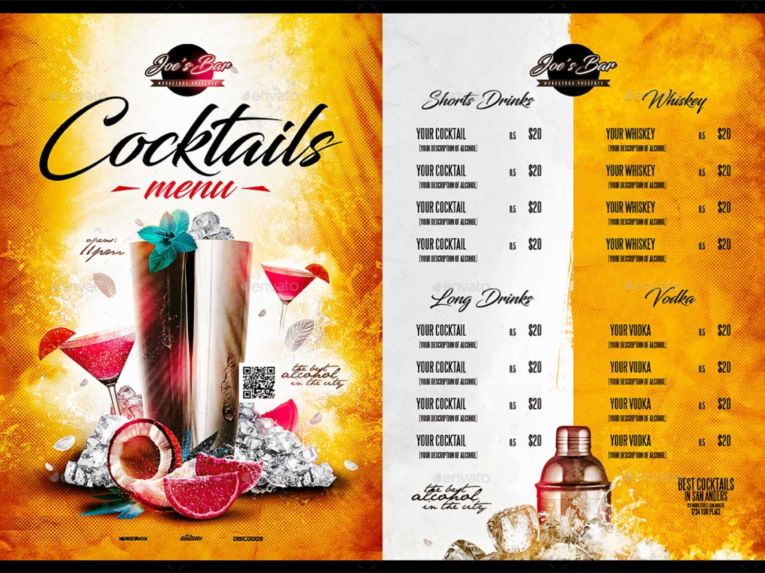 Free 18+ Cocktail Menu Examples In Psd | Ai | Eps Vector in Cocktail ...