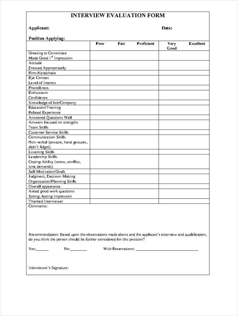 Free 9+ Interview Evaluation Form Examples In Pdf | Examples in Blank Evaluation Form Template ...
