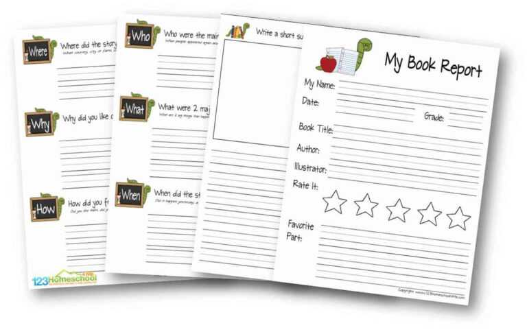 Free Book Report For Kids pertaining to 1St Grade Book Report Template ...
