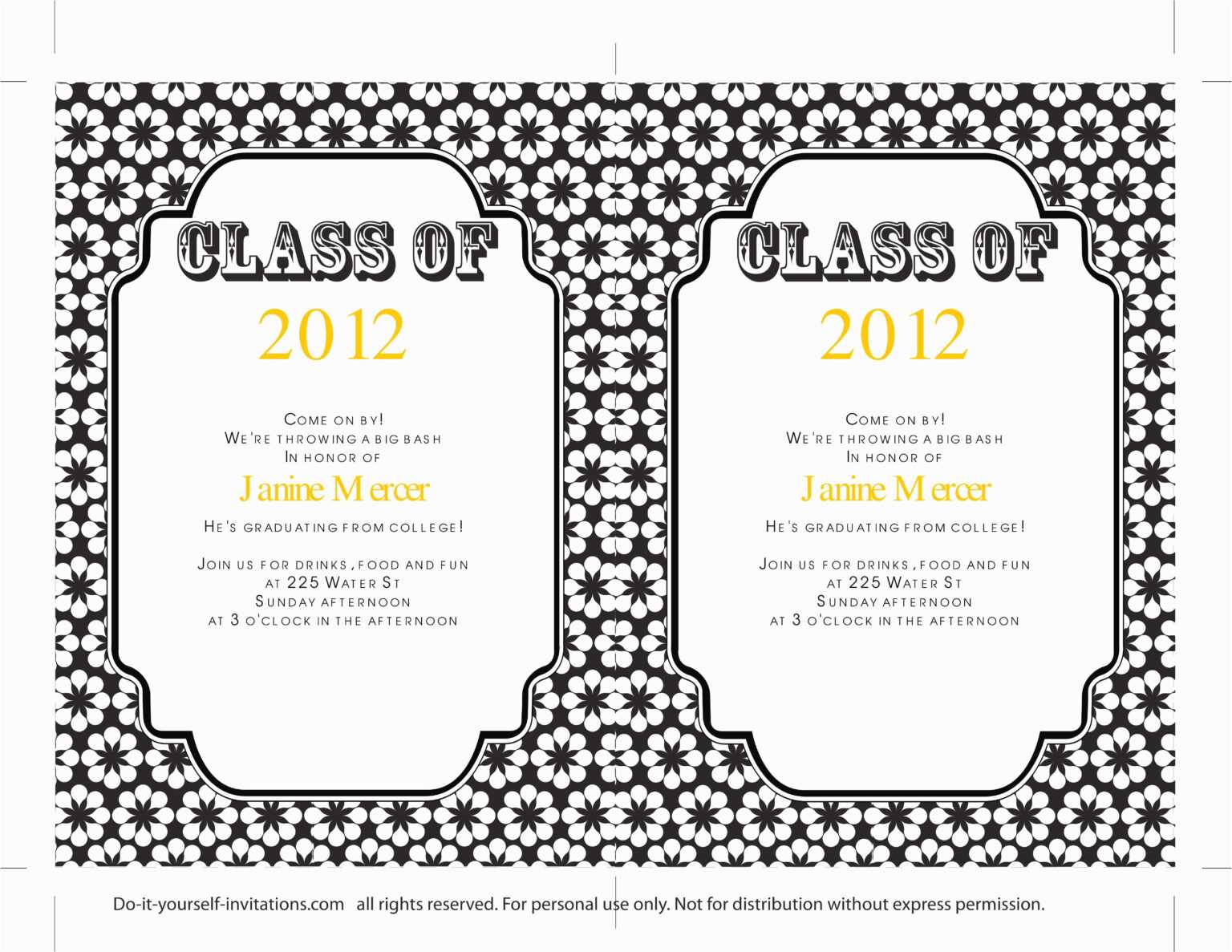 Free Graduation Party Invitation Templates For Word for Free Graduation ...